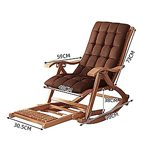 Lounge Chair, Folding Recline Rocking Chairs for Adults Wooden Bamboo Stable Comfort Garden Deck Chairs Foldable Recliner Load-Bearing 200kg (Color : Wooden Chair)