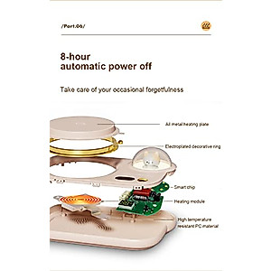 UUPOI Smart Coffee Mug Warmer, Coffee Cup Heater with Cute Cat Night Light, Auto Shut Off, 3 Temperature Setting LED Display, Electric Beverage Warmer Plate for Coffee Tea Milk Cocoa and etc., Green