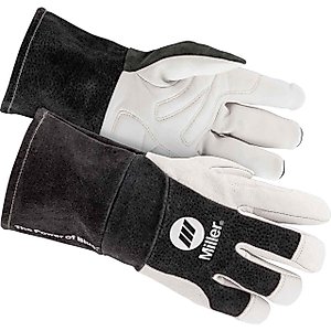 Miller Electric Welding Gloves, MIG/Stick, XL, PR, Black/Gray (271887)