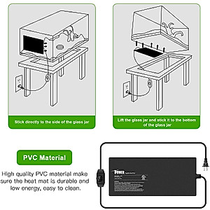 iPower 8 by 18-Inch 24 Watts Reptile Heating Mat with Temperature Controller Under Tank Warmer Terrarium Heat Pad for Reptiles and Amphibians, Black