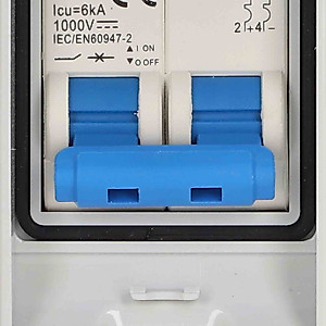 2P 32A 1000V DC Circuit Breaker, 6KA IP65 Waterproof DC Isolator Switch Solar Disconnect Switch for Solar Panel PV System Renogy Solar Panels Switch Panel Solar Panel Disconnect Switch