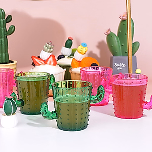 ZZYFGH Plastic Cactus Shot Glasses(Set of 12), 2 Oz Pink Cute Cactus Tequila Glasses for Western, Bachelorette, Cinco de Mayo, Tequila, Fiesta Themed Party Supplies