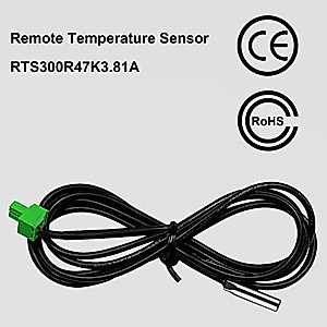 Remote Temperature Sensor for EPever Tracer Viewstar VS Landstar LS Series Solar Charge Controller RTS300R47K3.81A,3m
