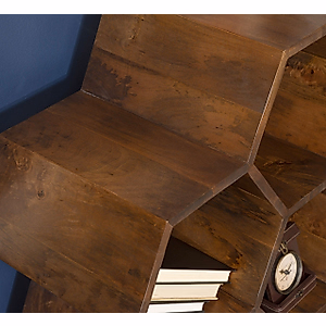 Powell Bianca Hazelnut Honeycomb Bookshelf