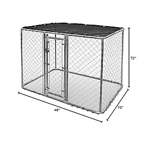 MidWest Homes For Pets Chain Link Portable Kennel with a Sunscreen, 6 by 4 by 4-Feet