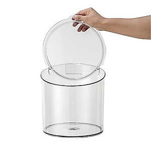 Restaurantware Met Lux 2.6 Gallon Food Storage Container, 1 Airtight Treat Box - With Scoop, Shatterproof, Clear Plastic Cereal Container With Hinged Lid, For Kitchen Or Pantry Organization