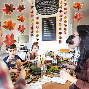 8pcs Fall Garland Maple Leaf Hanging Decor Banner Backdrop Streamer Thanksgiving Decorations Fall Themed Party Baby Shower Bridal Shower Wedding