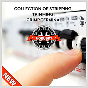 HORUSDY Wire Stripping Tool, Self-adjusting 8" Automatic Wire Stripper/Cutting Pliers Tool for Wire Stripping, Cutting, Crimping 10-24 AWG (0.2~6.0mm²)