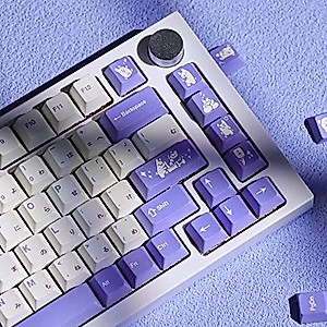 EPOMAKER Bunny 134 Keys Cherry Profile PBT Dye Sublimation Keycaps Set for Mechanical Gaming Keyboard, Compatible with Cherry Gateron Kailh Otemu MX Structure