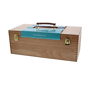 Art Alternatives Wood Box Supply Chest,Brown,16-1/8"x8"x5-7/8"