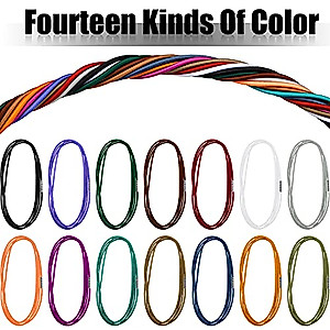 14 Pieces 4.9 Feet Trash Can Band Elastic Rubber Bands 30-64 Gallon Garbage Can Garbage Colorful Litter Box Band Loop for Trash Can Outdoor, 14 Colors
