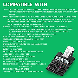 Cosob 10 Pack Compatible Ribbon Replacement for IR40T Black RED CP13 MP-12D Use with Casio hr-100tm Ink,Sharp EL-1750V, EL-1801V,HR-100TM,HR-170RC,Canon P23-dhv CP13 Printer (Individually Sealed)