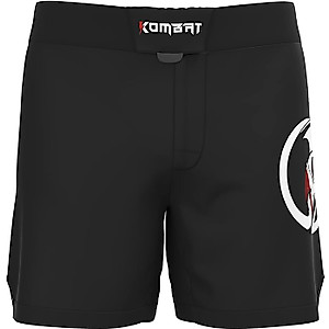 KOMBAT USA Men's MMA Shorts – Baseline Grappling & Fight Shorts | Athletic Shorts | Muay Thai BJJ Training Jiu Jitsu No Gi (as1, Alpha, x_l, Regular, Regular, Black)