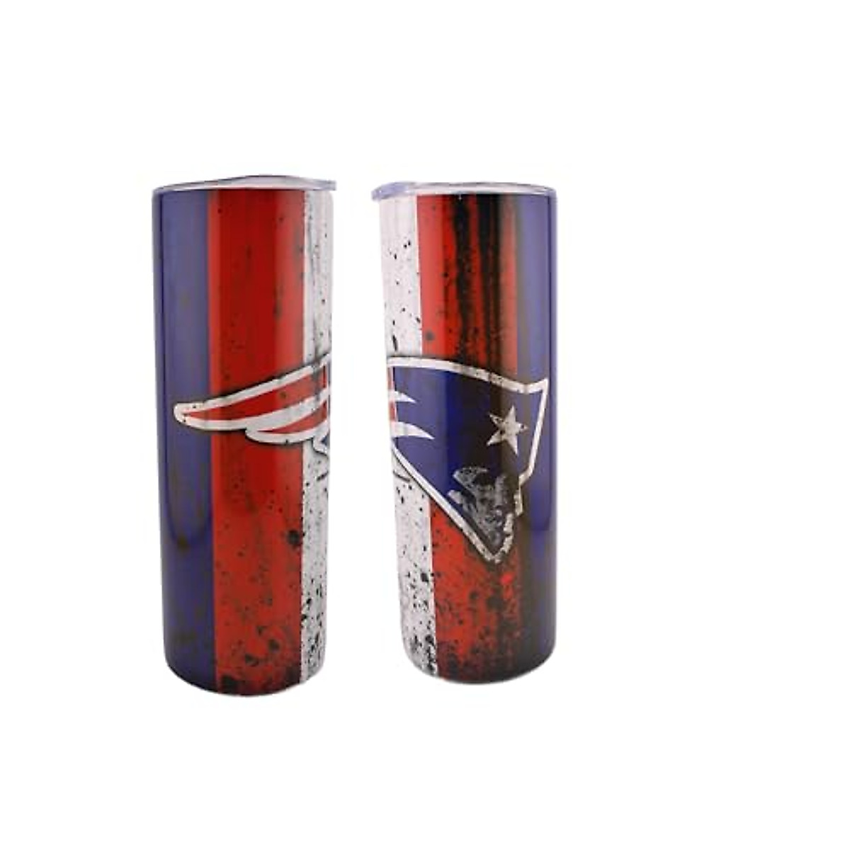 Alpha Custom Printing New England (Look-alike) Football Team Grunge 20oz tumbler with straw
