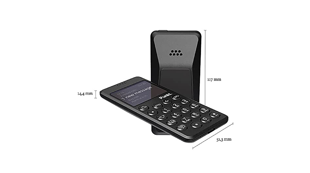 Punkt MP02 New Generation 4G LTE Minimalist Mobile Phone - Unlocked Black