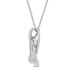 Amazon Essentials Sterling Silver Diamond Accent Love Knot Pendant Necklace , 18" (previously Amazon Collection)