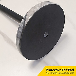 Pkfinrd Gold Hand Towel Holder Stand with Heavy Marble Base, T-Shape Towel Rack, Free-Standing for Bathroom Vanity Countertop, 304 Stainless Steel (Color : Black)