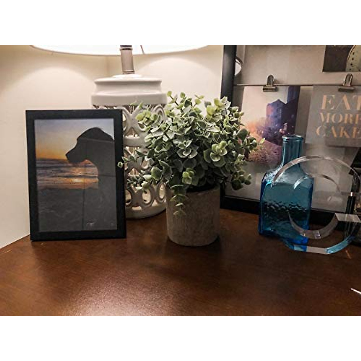 Winlyn Mini Potted Plants Artificial Eucalyptus Boxwood Rosemary Greenery in Pots Faux Potted Herbs Small Houseplants 8.3"-9" Tall for Indoor Greenery Tabletop Décor Centerpiece 3 Pack