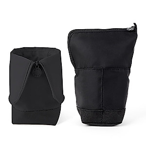 Oyachic Standing Pencil Case Large Capacity Pen Holder with Compartments Foldable Pencil Pouch Cosmetics Bag Organizer for Men Women Work Office,Black