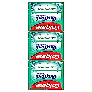 Colgate Max Fresh with Whitening Toothpaste with Mini Breath Strips, Clean Mint Toothpaste for Bad Breath, 6.3 Oz Tube. 3 Pack
