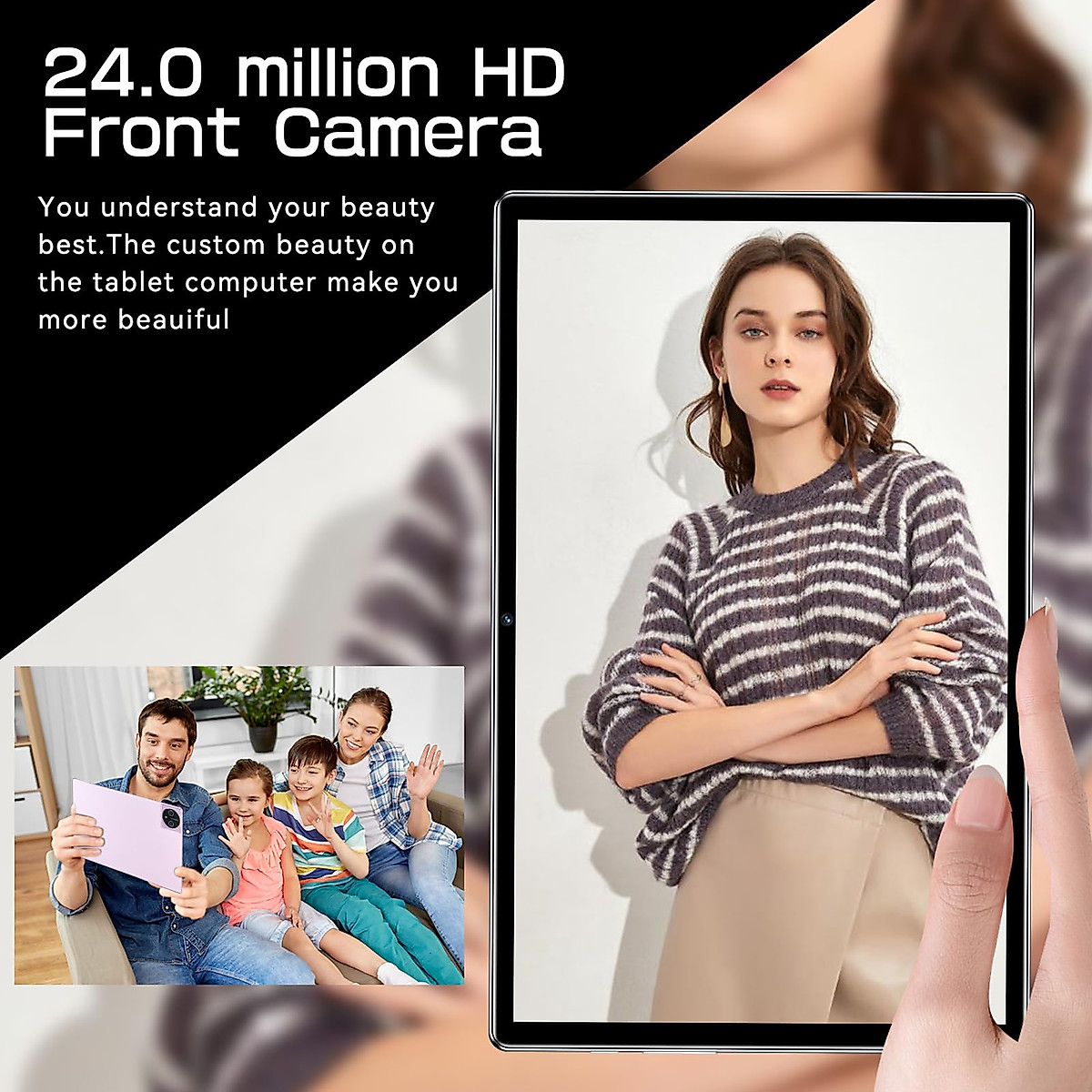10.1 inch Tablet for Android 12, 4G LTE 2.4G 5G WiFi 2 in 1 Tablet with Keyboard, 8GB 256GB, 8 Core HD Touch Screen WiFi GPS Bluetooth Tablet PC (US Plug)