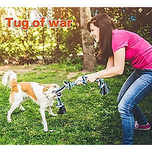 Bmag Dog Rope Toys for Aggressive Chewers, Heavy Duty Dog Toys for Medium Large Dogs, Tough Twisted Rope Toy with 5 Knots