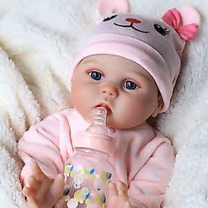 SCOM Lifelike Reborn Baby Dolls - 22 Inch Silicone Little Girl, Realistic Dolls That Look Real, Newborn Baby with Cloth Body Vinyl for Kids 3+