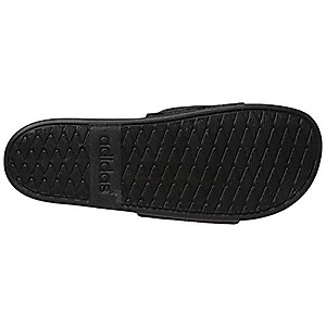 adidas Women's Adilette Comfort Slides Sandal, Core Black/Silver Metallic/Core Black, 11