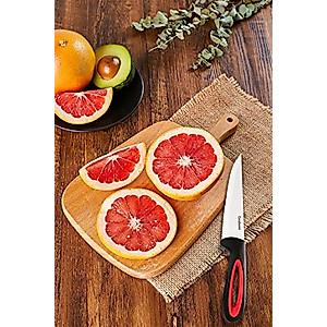 Cerahome Ceramic knife Super Sharp 4-inch Utility Knife Fruit Paring Knife Set with Sheath, Kitchen knives Sets for Cutting Boneless meats, Sashimi, Fruits and Vegetables (Red+Green)