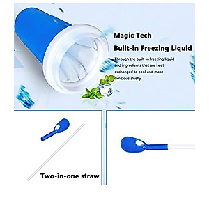 Slushy Cup, Smoothies Cup, Slushie Cup, Homemade Milk Shake Maker Frozen Magic DIY (Blue)