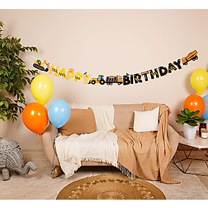 Construction Birthday Party Supplies Banner | Baby Boy Toddler Kids Birthday Truck Decorations - Huge 8-feet Long Under Construction Decor - The Perfect Decoration for your Party