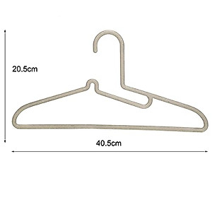 EYHLKM Plastic Adult Hanger Clothes Suit Hanger Coat Hanger Storage Rack Space Saving Drying Rack ( Color : Beige , Size : 40.5*2.5cm )