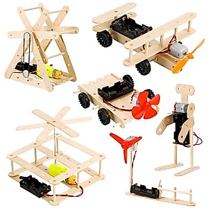 Sntieecr 6 Set DC Motor Kit, 159PCS STEM Mini Electric Motor Kit for DIY Science Projects, Science Experiment Educational Learning Kit for Kids Ages 8+
