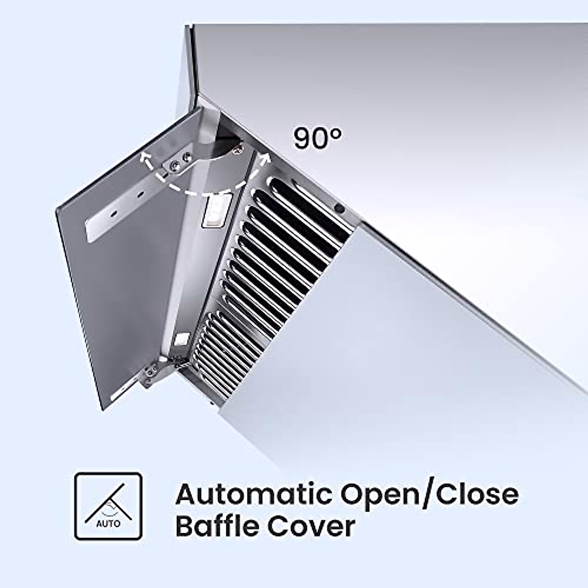 FOTILE JQG7501.G 30" Range Hood | Unique Side-Draft Design for Under Cabinet or Wall Mount | Modern Kitchen Vent Hood | Powerful Motor | LED Lights | Silver Grey Tempered Glass Surface