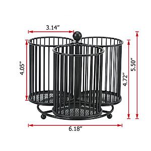 BESSKON Rotating Utensil Holder,Flatware Organizer,Silverware Organizer,Cooking Utensil Organizer for Countertop,3 Compartment Party Cutlery Caddy for Spatula,Knife,Spoon and Fork,Kitchen Tool Holder