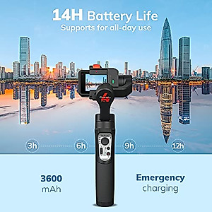 3 Axis Gimbal Stabilizer, Handheld Tripod Mount for Video Recording, Bluetooth Control, Compatible with YI Cam, Insta 360, Sony RX0, Gopro Hero 11/10/9/8/7/6/5, Osmo Cameras, hohem iSteady Pro4