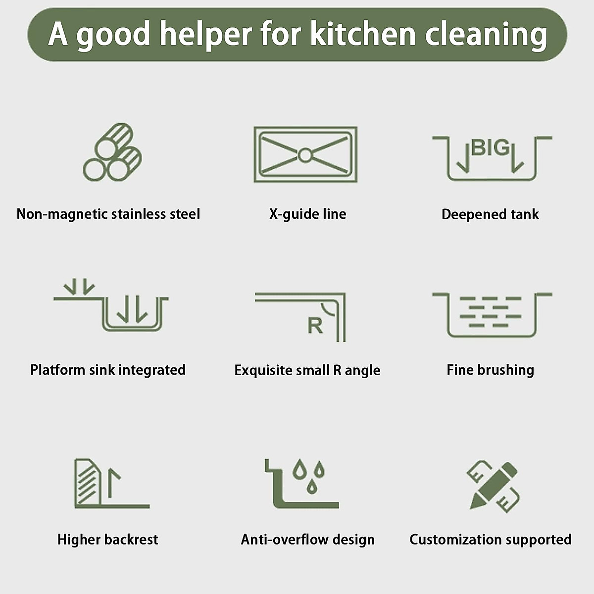 Commercial Stainless Steel Worktop with Sink,Stainless Steel Utility Sink,Free Standing Single Bowl Kitchen Sink Set Water for Farmhouse, Bathroom,Bar,Laundry Room,Adjustable Feet