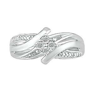 DGOLD luisa pavé Sterling Silver ring (0.03 cttw),size 6