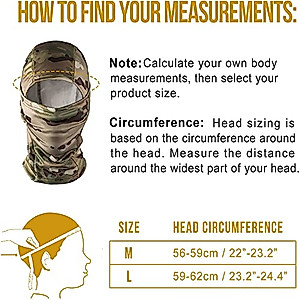 OneTigris Tactical Hood Headwear Balaclavas Full Face Mask (Multicam, Large)