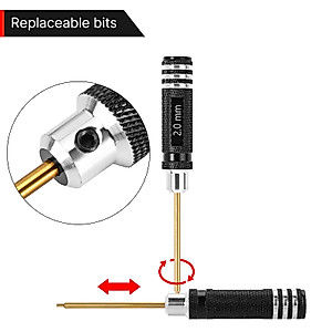 INJORA Short Handle Hex Screwdriver Nut Driver Tool Kit for 1/18 1/24 RC Mini Crawler Car TRX4M SCX24 FCX24,7PCS