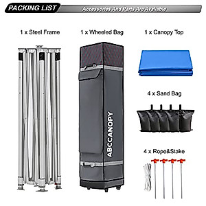 ABCCANOPY Large All Aluminum Canopy Commercial Instant Shade 10x10 Premium Series, Blue