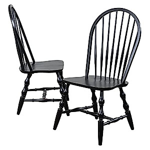 Sunset Trading Windsor Dining Chair Set, 41", Antique Black