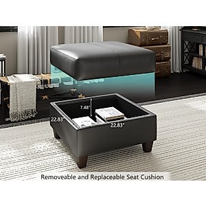 EASE MOOSE Modular Sectional Couch with Storage Seats, 4 Seat Faux Leather Convertible Modular Sofa Sectional Sofa Couch with Reversible Chaises for Small Spaces