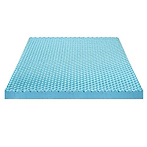 Olee Sleep I I Gel Memory Foam Air Flow Topper, King, Blue