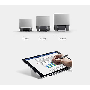 Magichold Portable Height Adjustable Folding Laptop Stand,Lightweight Anti-Slip Laptop Riser | Aluminum Notebook/Tablet Stand Compatible with MacBook Pro/Air,ipad Pro,HP, Dell & Any Laptops (Silver)