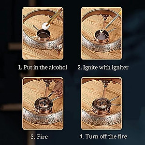 Retro Round Chafing Dish, Stainless Steel Buffet Server Warming Tray with Fuel Holders and Lid, for Birthday Party Wedding Celebration