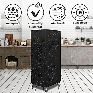 Commercial Bakery Racks Cover Bread Rack Cover with Zipper, 20tier Sheet Pan Rack/Bun Pan Rack Cover with Vents ，23"X28"X64" Bakery Single Rack Covers Waterproof and Dustproof，Black