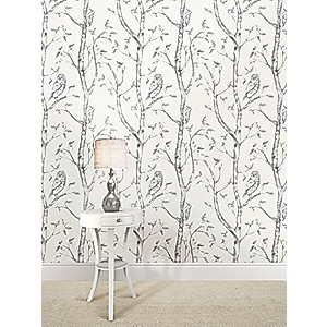 NuWallpaper NU1412 Woods Peel & Stick Wallpaper, Grey