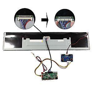 FanyiTek 24 inch 1920x360 DV240FBM-NB0 30pin IPS Stretched Bar LCD Screen and HDMI USB SD Audio LVDs Controller Board,for DIY Gaming Marquee Monitor/Supermarket Shelf Display