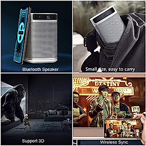 XGIMI MoGo Pro Android TV Projector,1080P Full HD Mini Smart Projector,Portable WiFi/Bluetooth Harman/Kardon Speaker,300 ANSI Lumen Indoor/Outdoor Theater Native Android 9.0 Video Projector